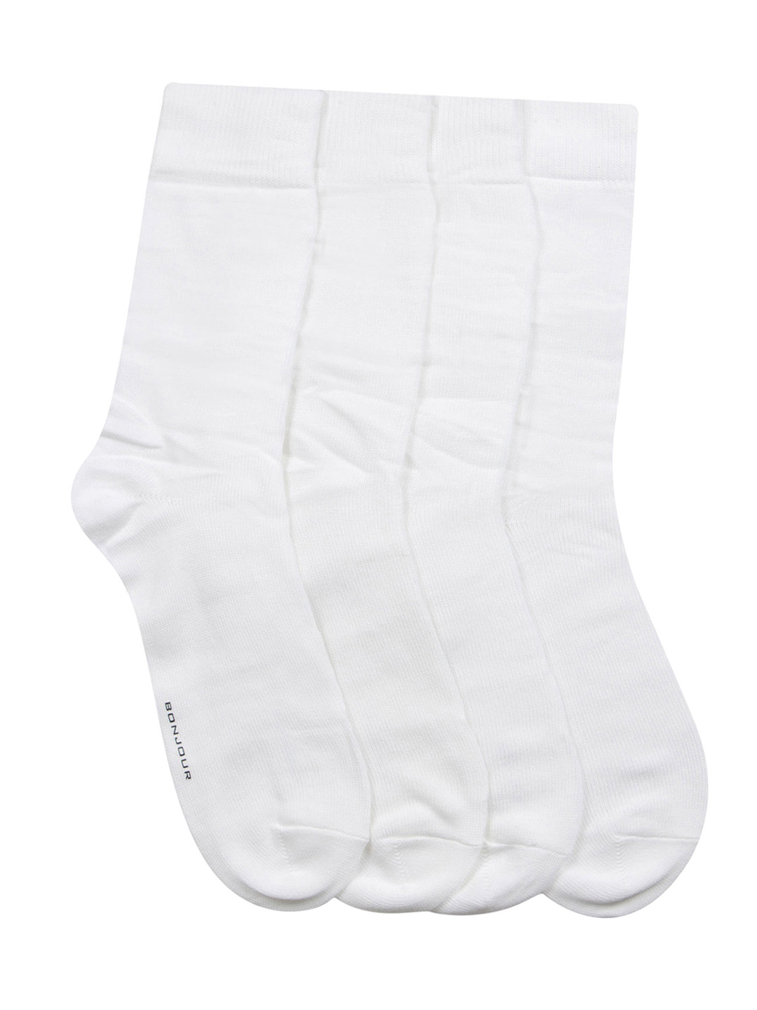 Buy Bonjour Men Set Of 4 White Socks - Socks for Men 2512721 | Myntra
