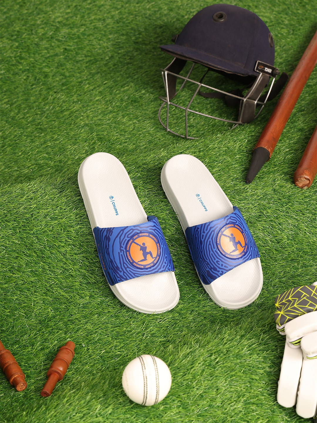 Buy CHUPPS Men Official ICC Cricket World Cup Printed ERGO X Sliders ...