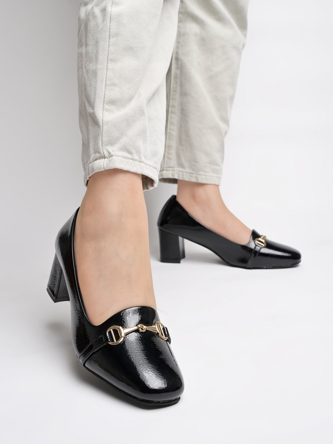 Buy Shoetopia Black Embellished Block Pumps - Heels for Women 25145382 ...