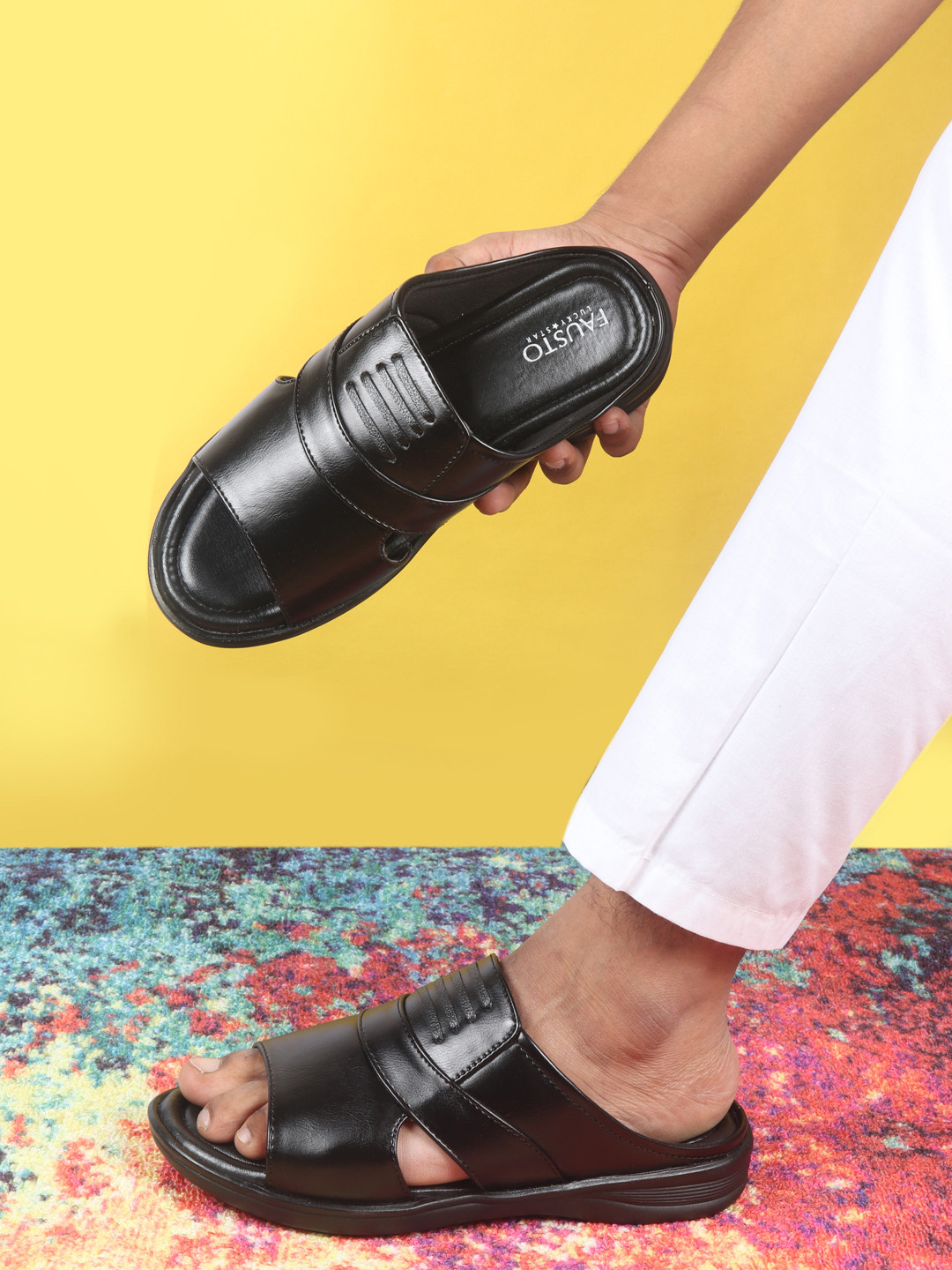 Buy FAUSTO Men Open Toe Comfort Sandals - Sandals for Men 25153818 | Myntra