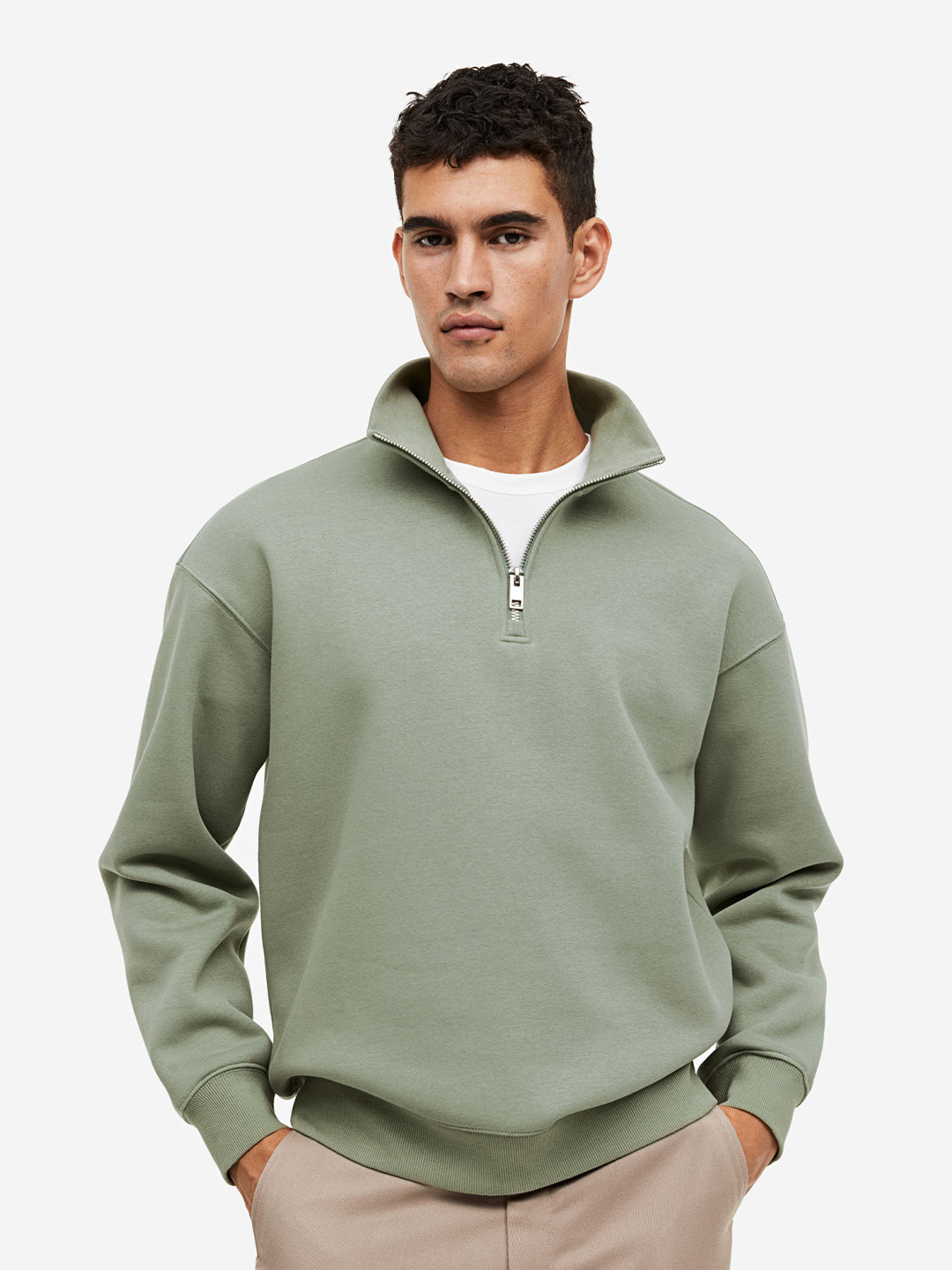Buy H&M Relaxed Fit Zip Top Sweatshirt - Sweatshirts for Men 25154450 ...