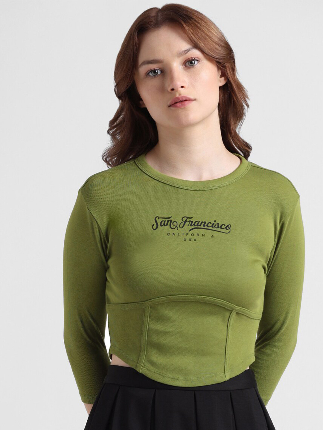 Buy ONLY Printed Cotton Crop Corset Top - Tops for Women 25154970 | Myntra