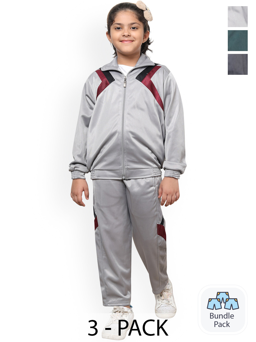 Buy BAESD Girls Pack Of 3 Mock Collar Tracksuits - Tracksuits for Girls ...