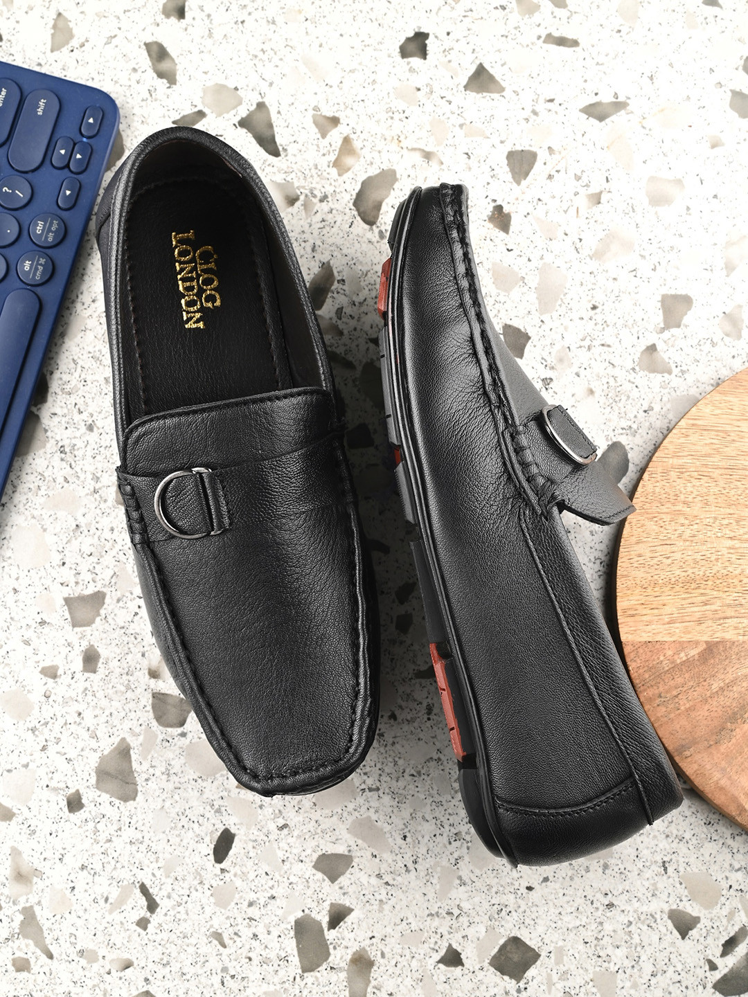 Buy CLOG LONDON Men Textured Leather Loafers - Casual Shoes for Men ...