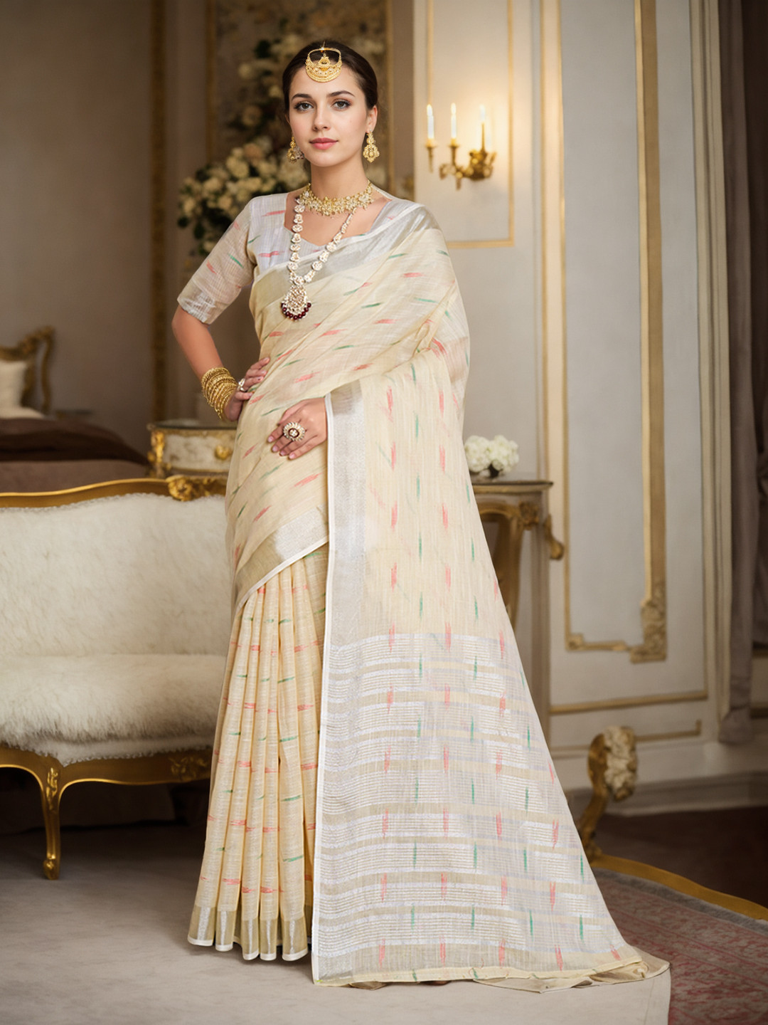 Buy Anouk Abstract Wovened Design Zari Saree - Sarees for Women ...