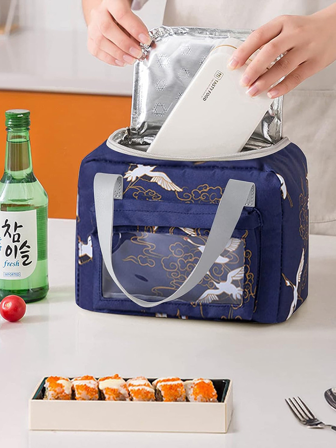 Buy HOUSE OF QUIRK Women Printed Insulated & Reusable Lunch Box Carry ...