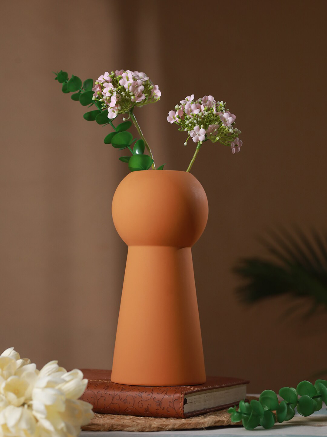Buy TIED RIBBONS Rust Cololored Ceramic Flower Vase - Vases for Unisex ...