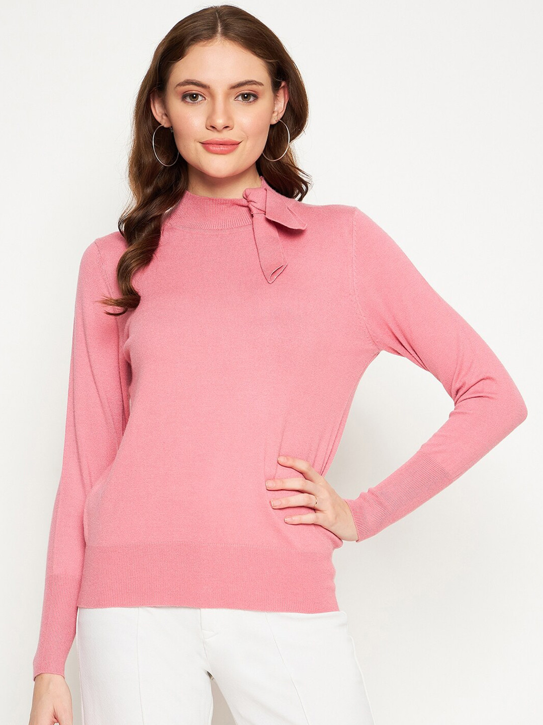 Buy Madame Women Pink Pullover - Sweaters for Women 25161780 | Myntra