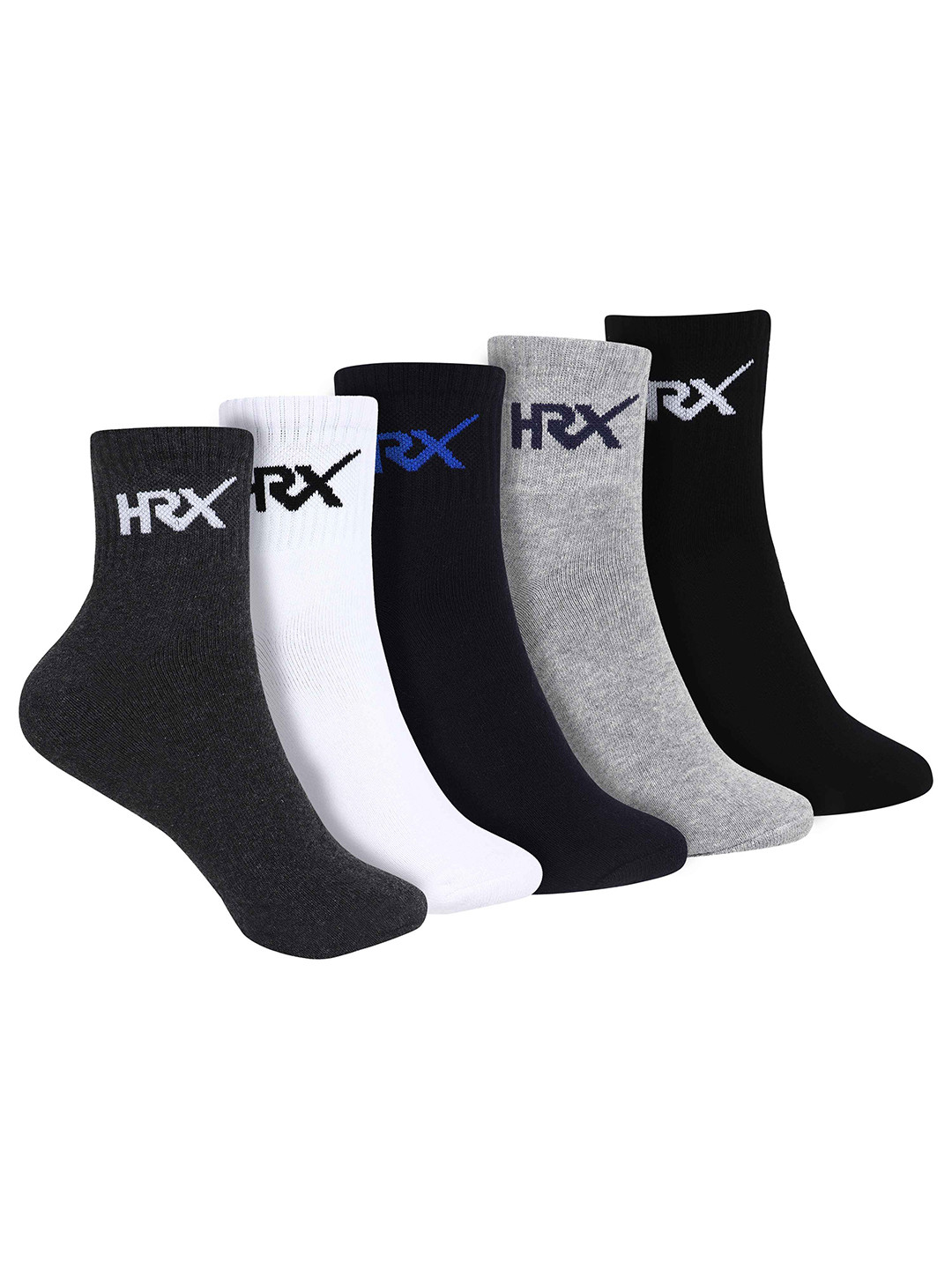Buy HRX By Hrithik Roshan Pack Of 5 Ankle Length Socks - Socks for ...