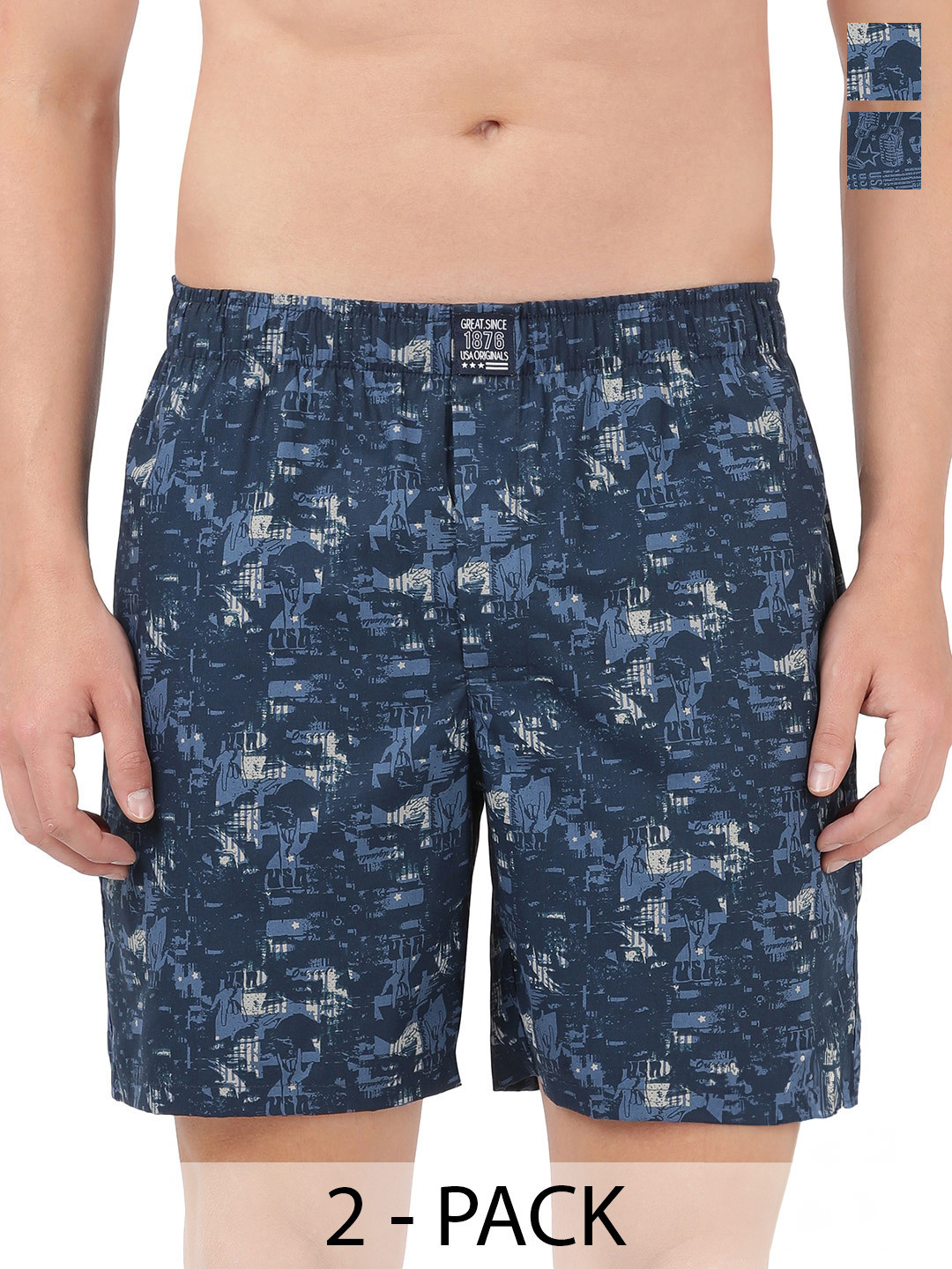 Buy Jockey Pack Of 2 Super Combed Mercerized Cotton Woven Printed Boxer ...