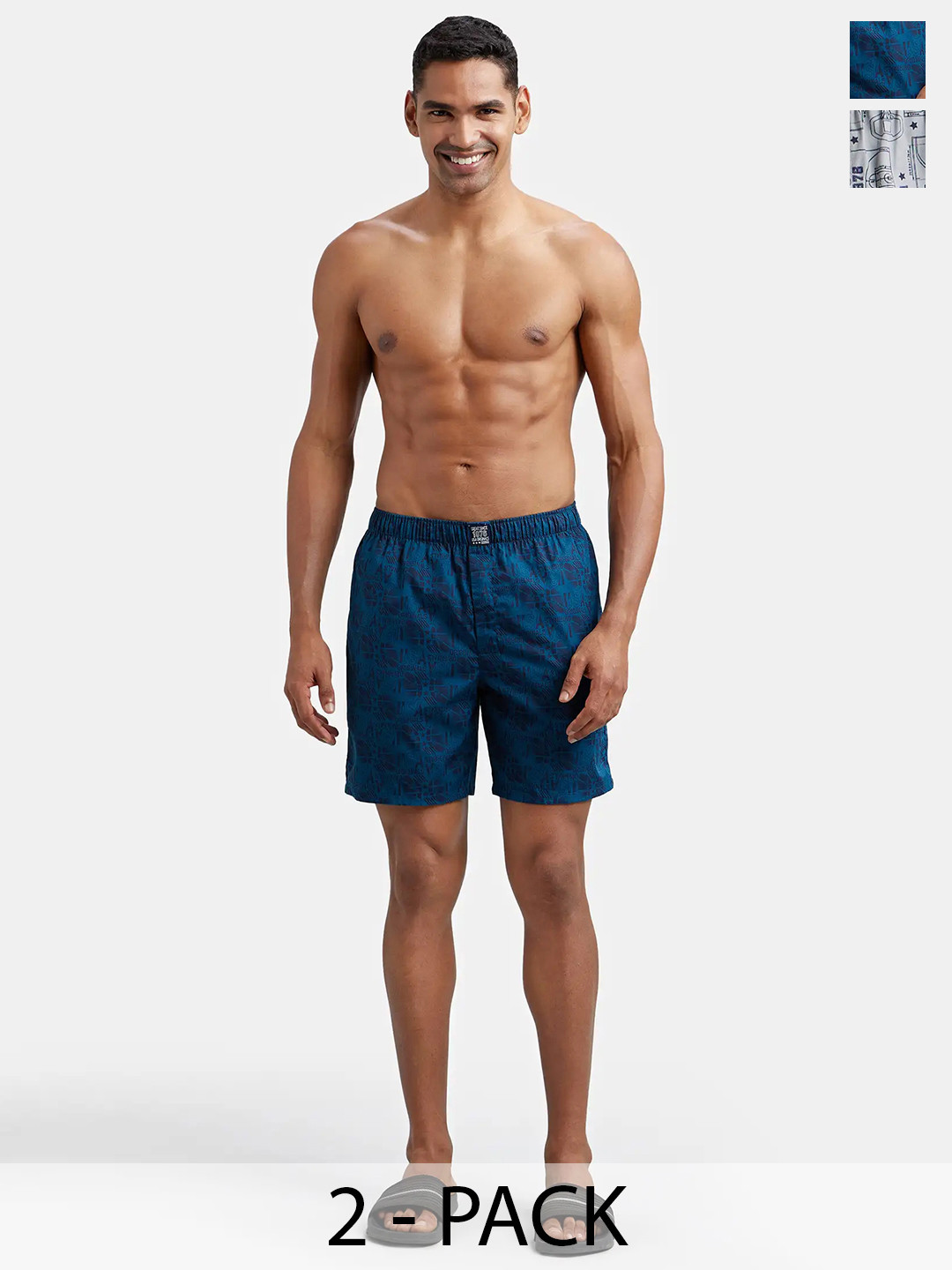 Buy Jockey Pack Of 2 Super Combed Mercerized Cotton Woven Printed Boxer ...