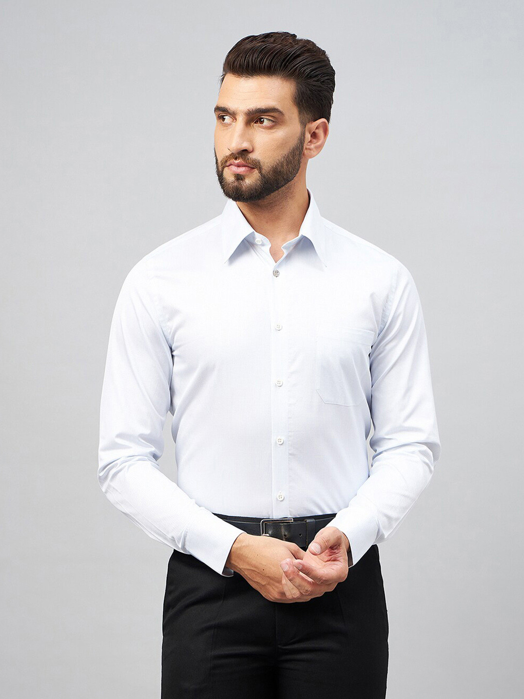 Buy LOUIS STITCH Comfort Micro Checked Cotton Formal Shirt - Shirts for ...