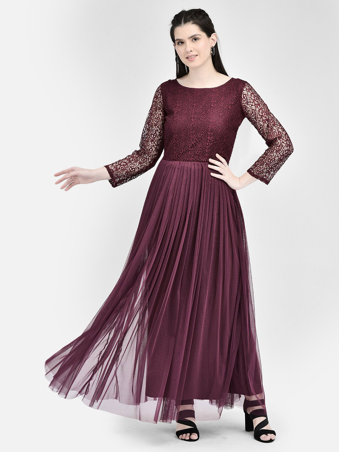 Buy Eavan Embroidered Net Maxi Dress - Dresses for Women 25173250 | Myntra