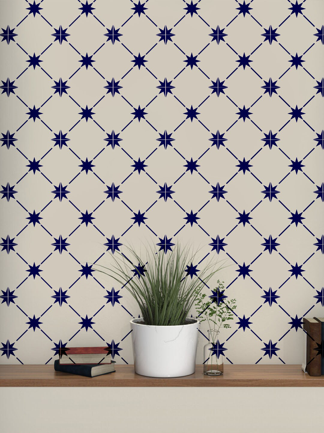 Buy KAYRA DECOR White Norma Design Wall Painting Stencil - Decals And ...