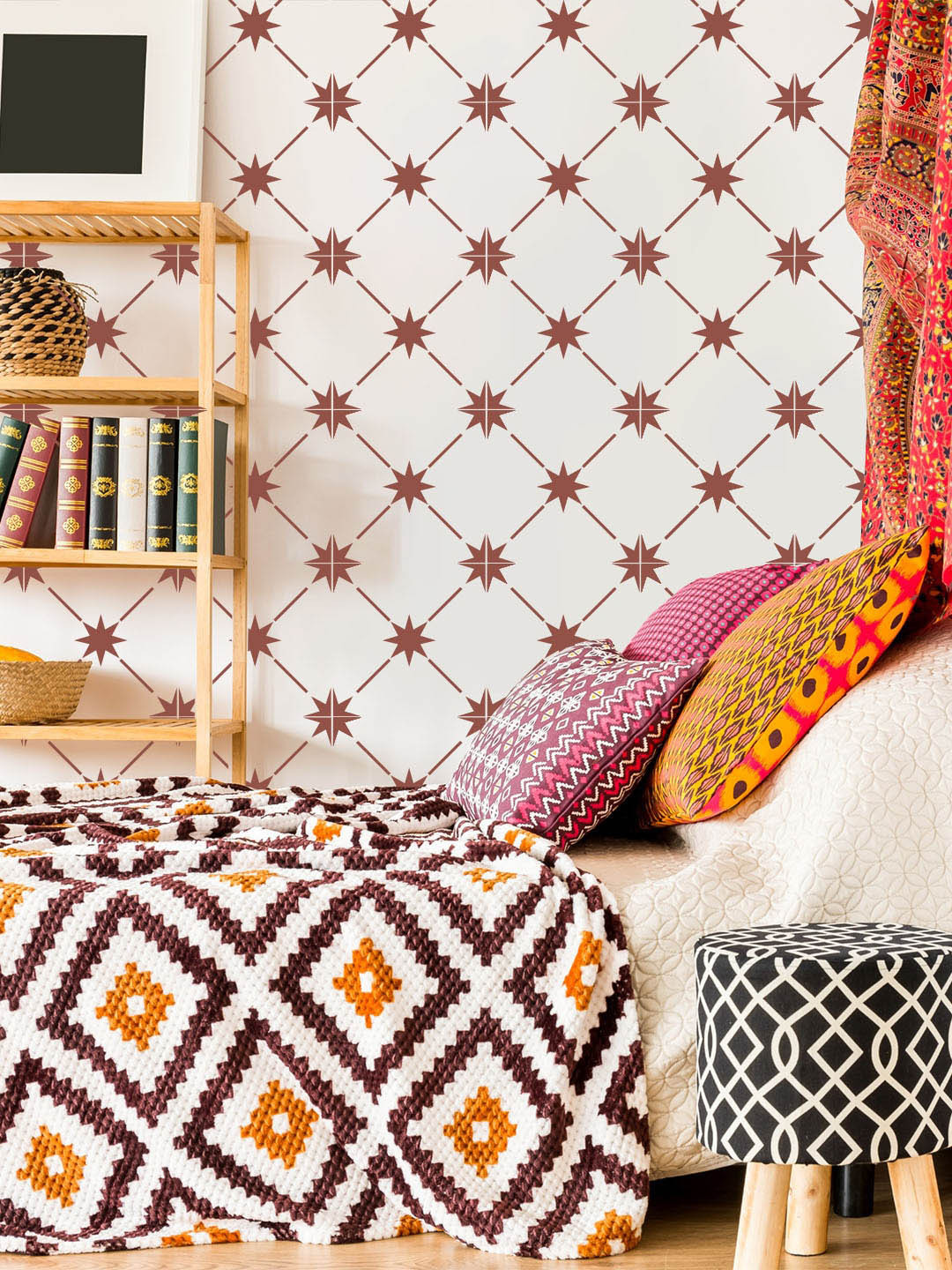 Buy KAYRA DECOR White Norma Design Wall Painting Stencil - Decals And ...