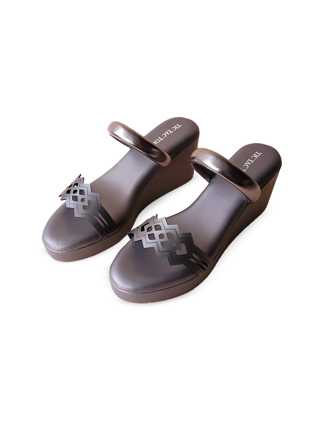 Buy TIC TAC TOE Laser Cut Wedge Heels - Heels for Women 25180550 | Myntra
