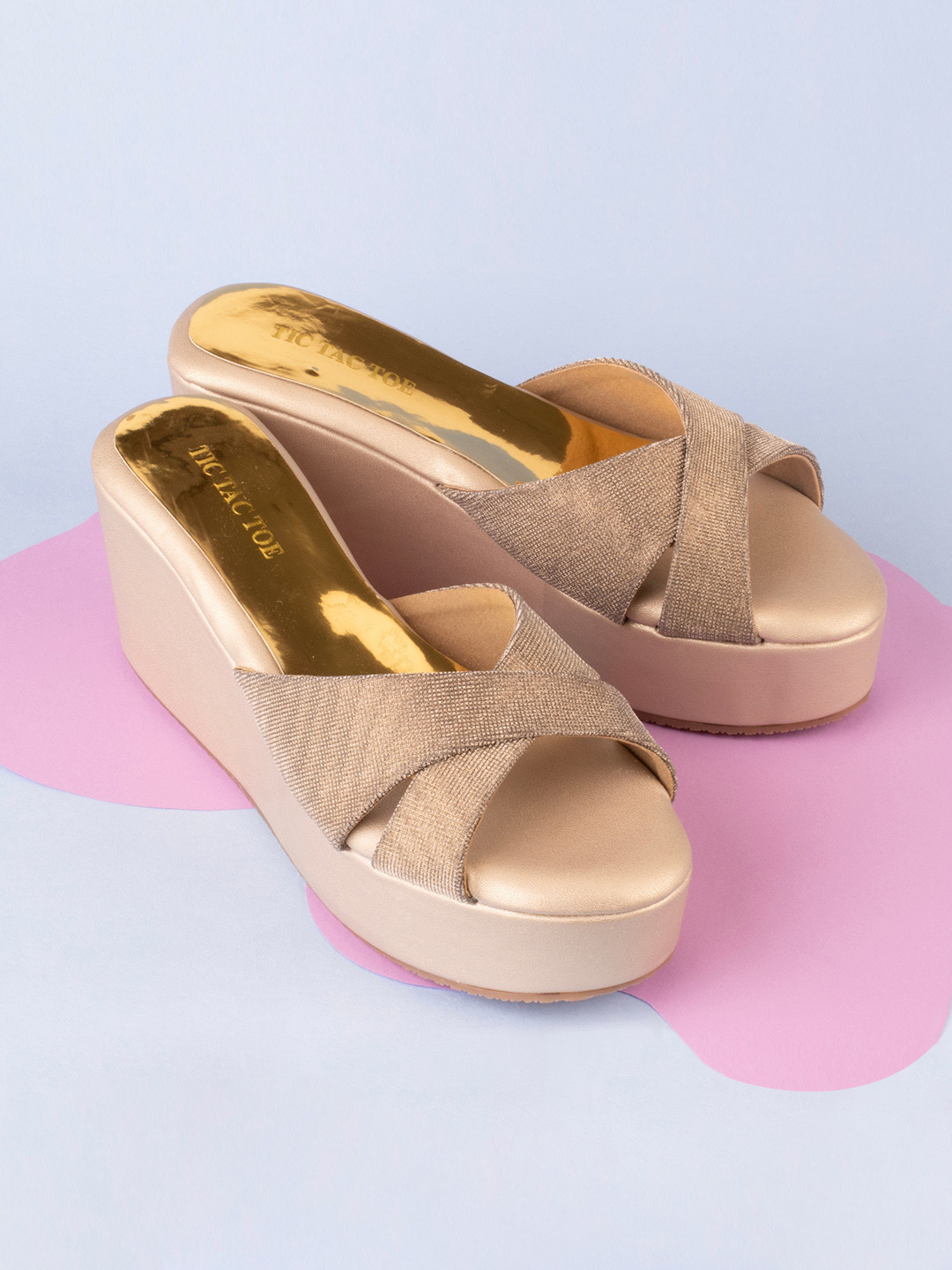 Buy TIC TAC TOE Textured Wedge Heels - Heels for Women 25180566 | Myntra