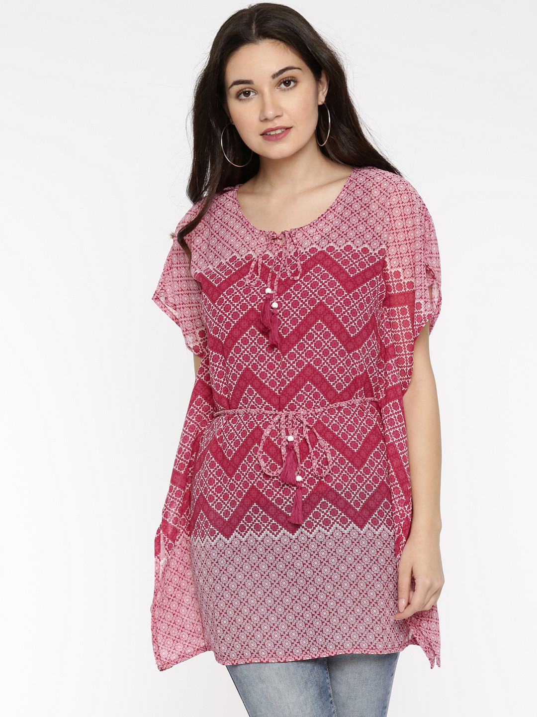 Buy Bronz Pink Printed Tunic - Tunics for Women 2518249 | Myntra