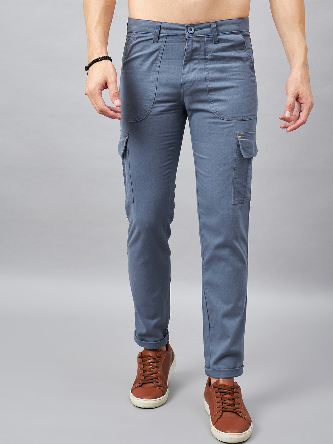 Buy STUDIO NEXX Men Relaxed Straight Leg Straight Fit Pure Cotton ...