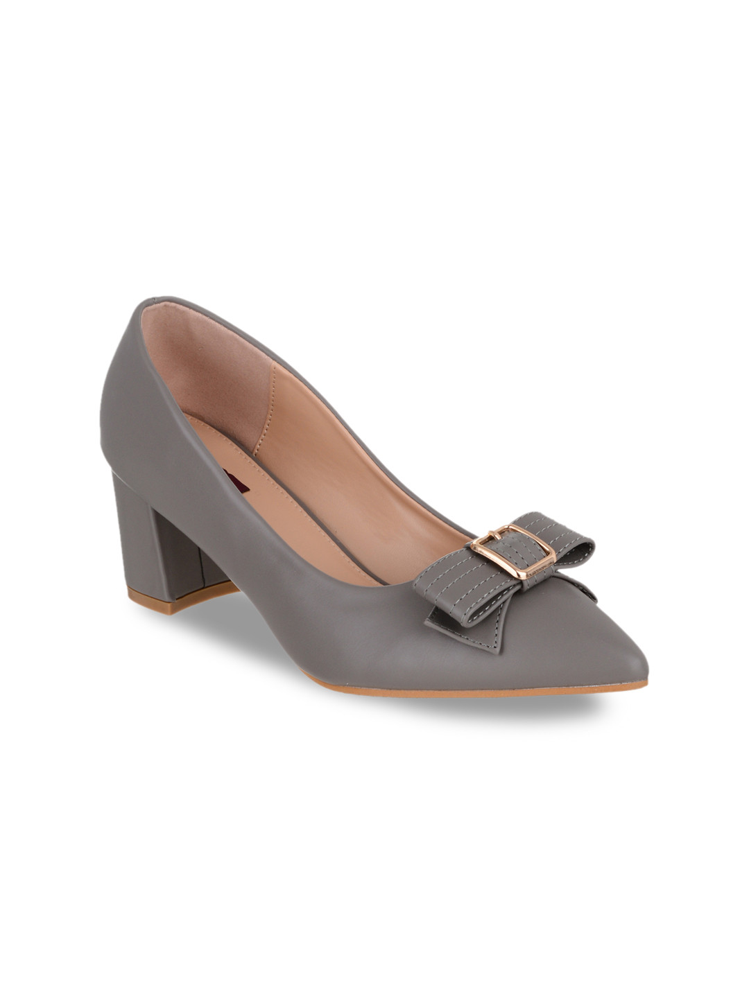 Buy SHUZ TOUCH Women Grey Solid Pumps - Heels for Women 2518785 | Myntra