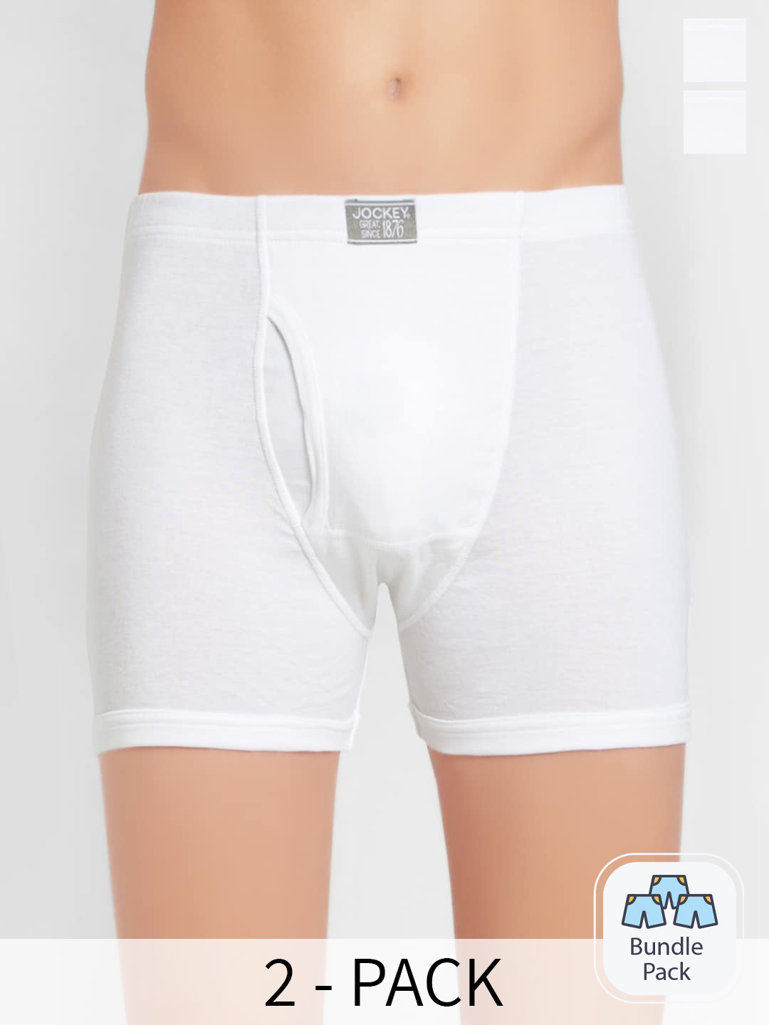 Buy Jockey Men Pack Of 2 Cotton Ribbed Boxer Briefs 8008 0201 WHITE ...