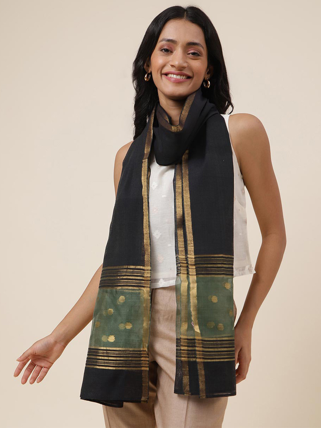 Buy Fabindia Women Stole With Taping - Stoles for Women 25189348 | Myntra