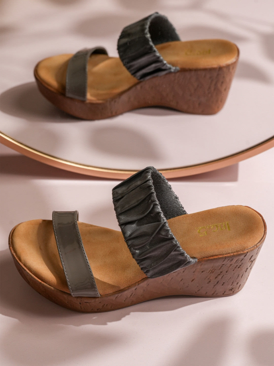 Buy Inc 5 Textured Open Toe Wedge Heels - Heels for Women 25190086 | Myntra