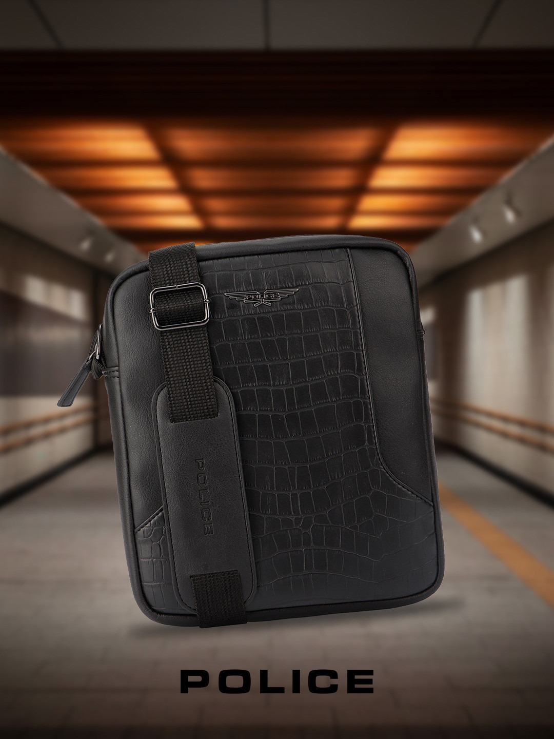 Buy Police Textured Structured Handheld Bag - Messenger Bag for Men ...