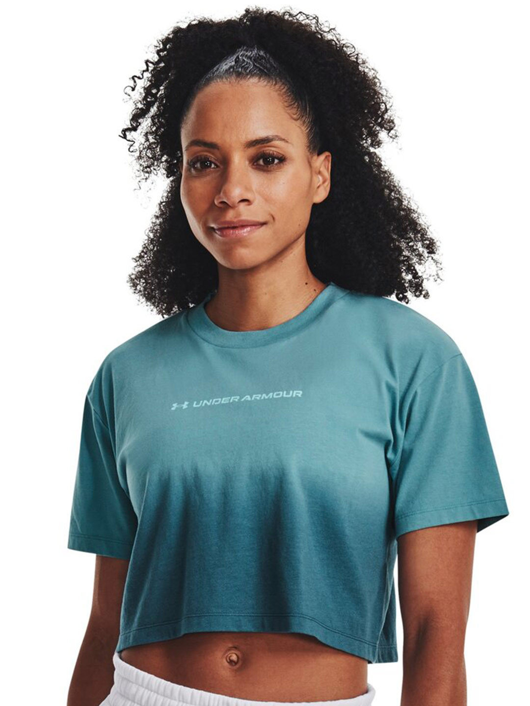Buy UNDER ARMOUR Ombre Dyed Short Sleeves Crop T Shirt - Tshirts for ...