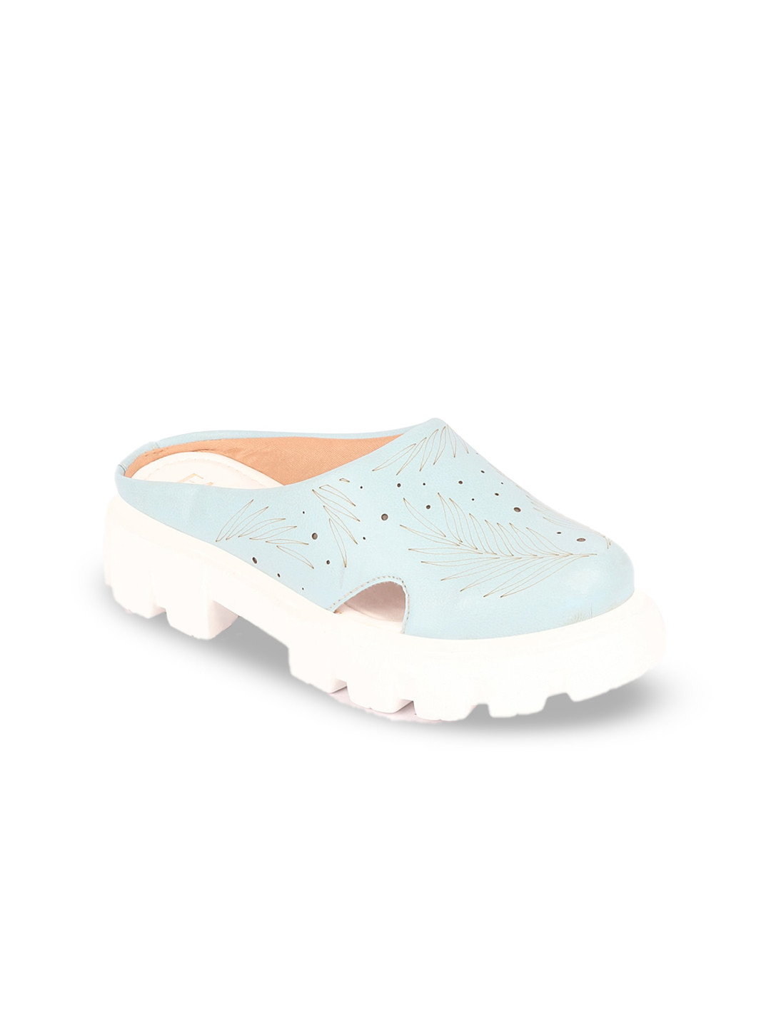 Buy FAUSTO Women Leaf Printed Laser Cut Lightweight Clogs - Casual ...