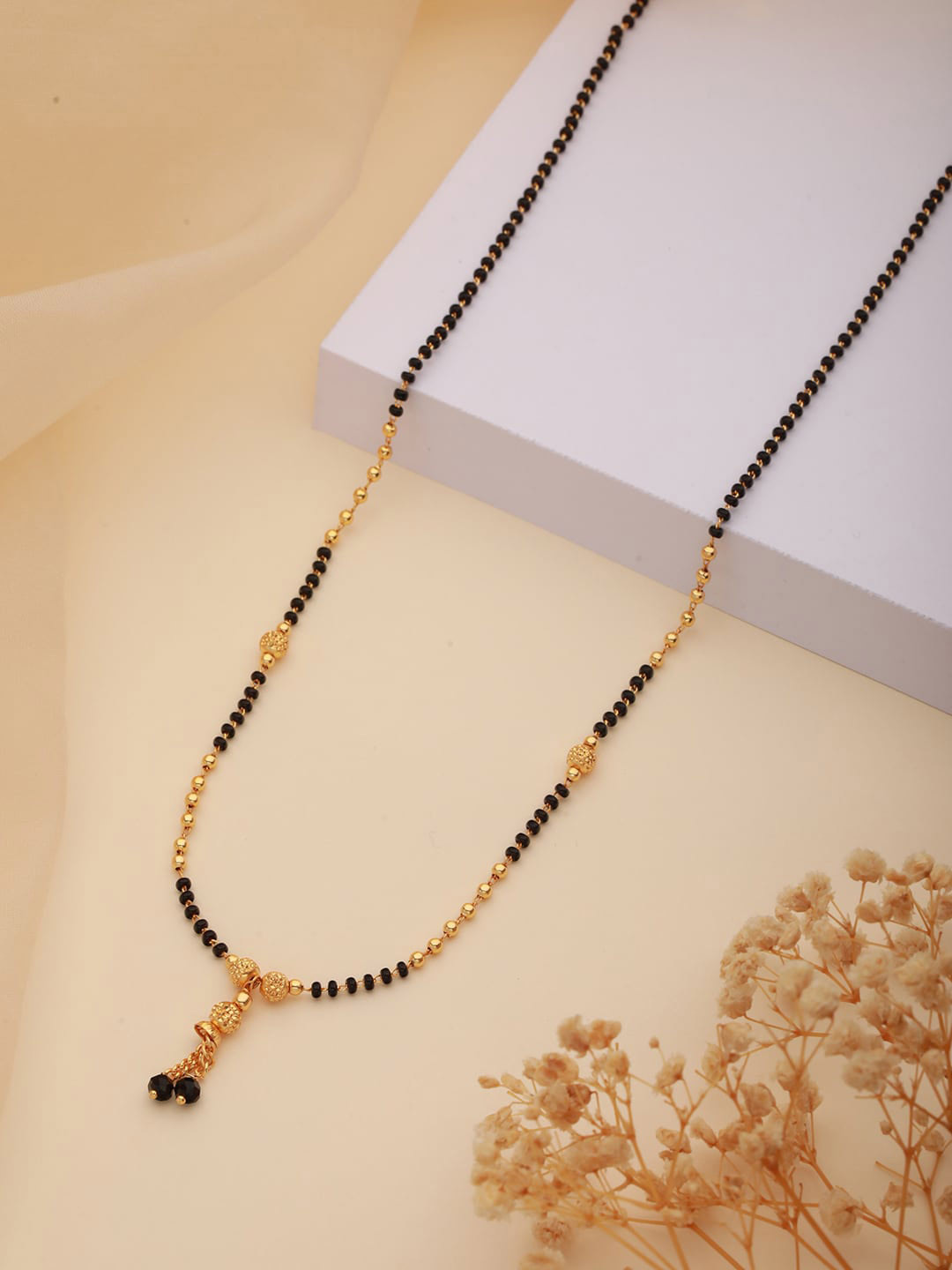 Buy Aadvik Designs Gold Plated Beaded Chain Mangalsutra - Mangalsutra ...