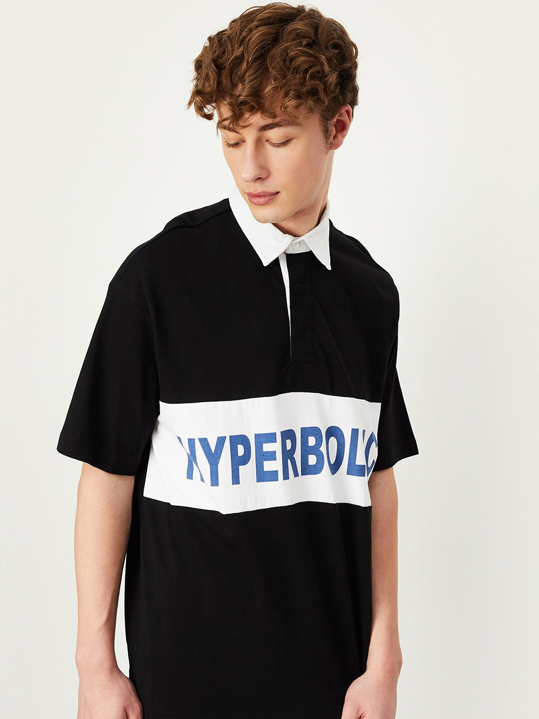 Buy Max Colourblocked Polo Collar Pure Cotton T Shirt - Tshirts for Men ...