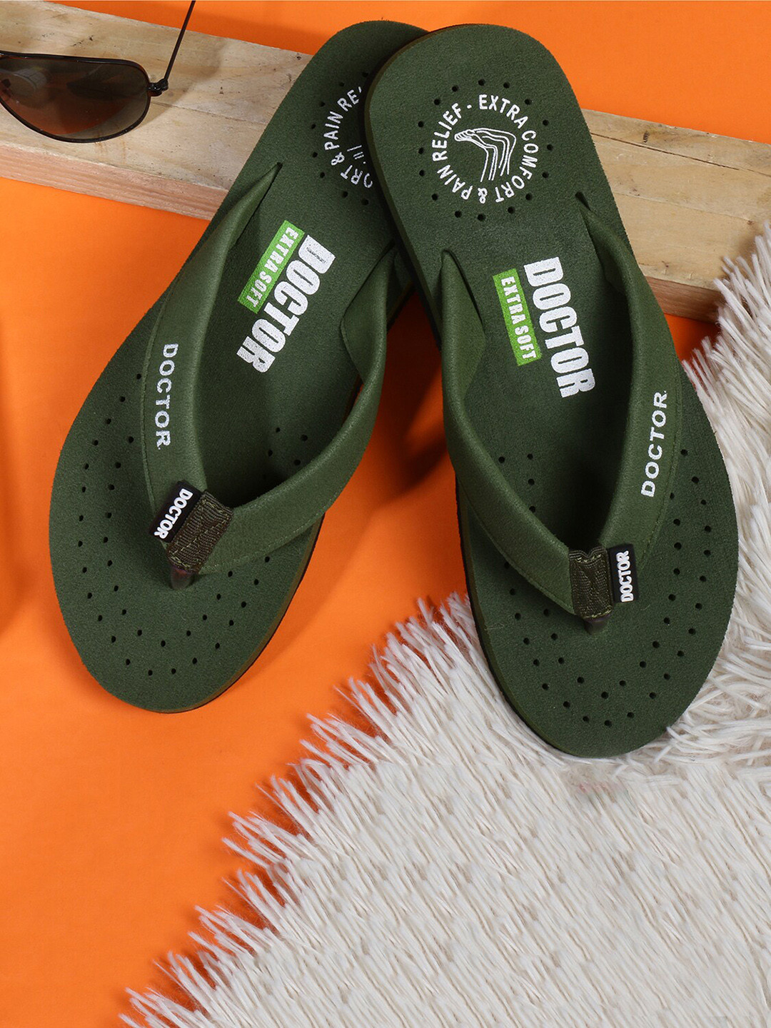 Buy DOCTOR EXTRA SOFT Women Orthopedic Printed Rubber Thong Flip Flops ...