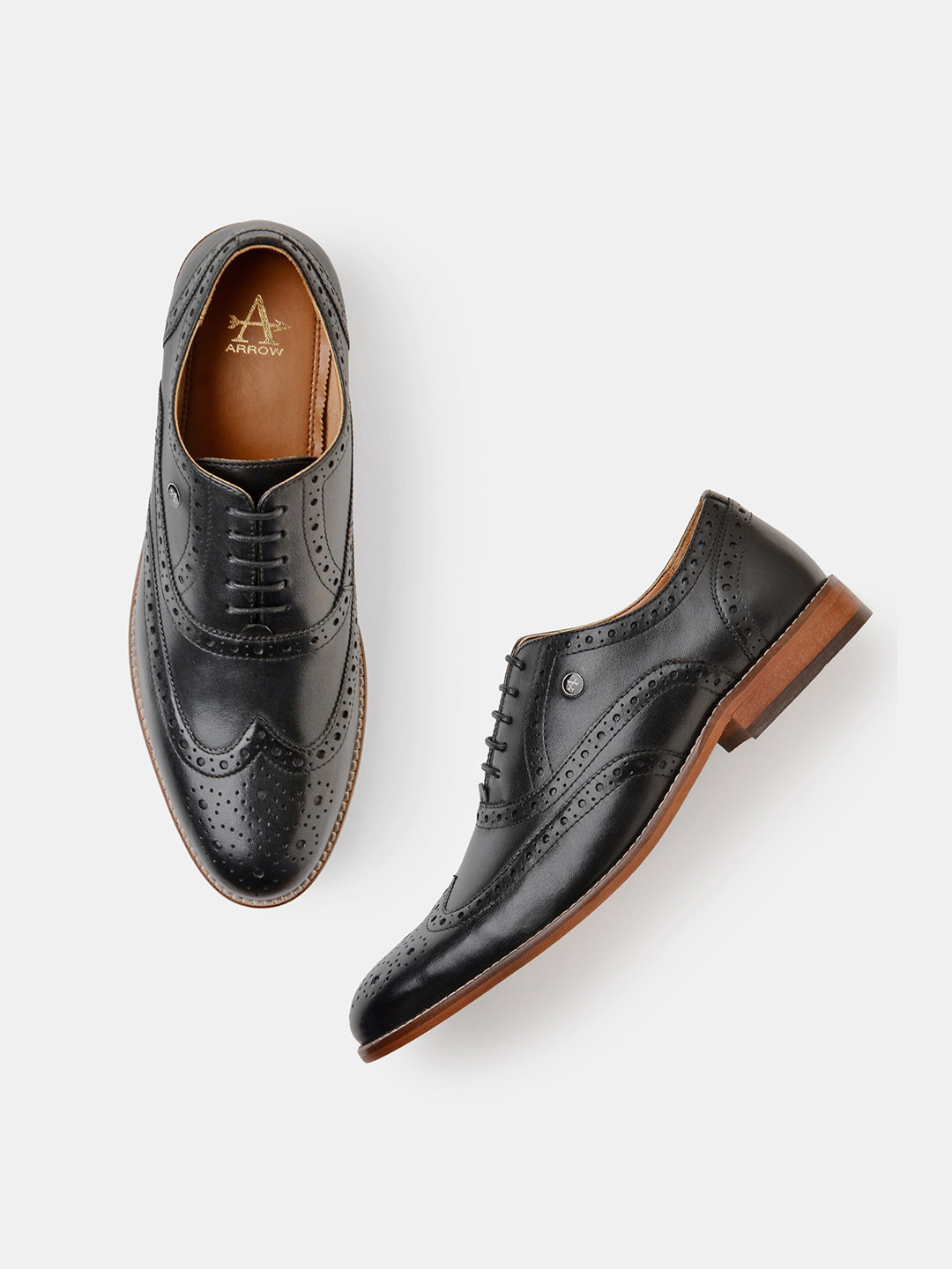 Buy Arrow Men Charter Perforated Leather Formal Brogues - Formal Shoes ...
