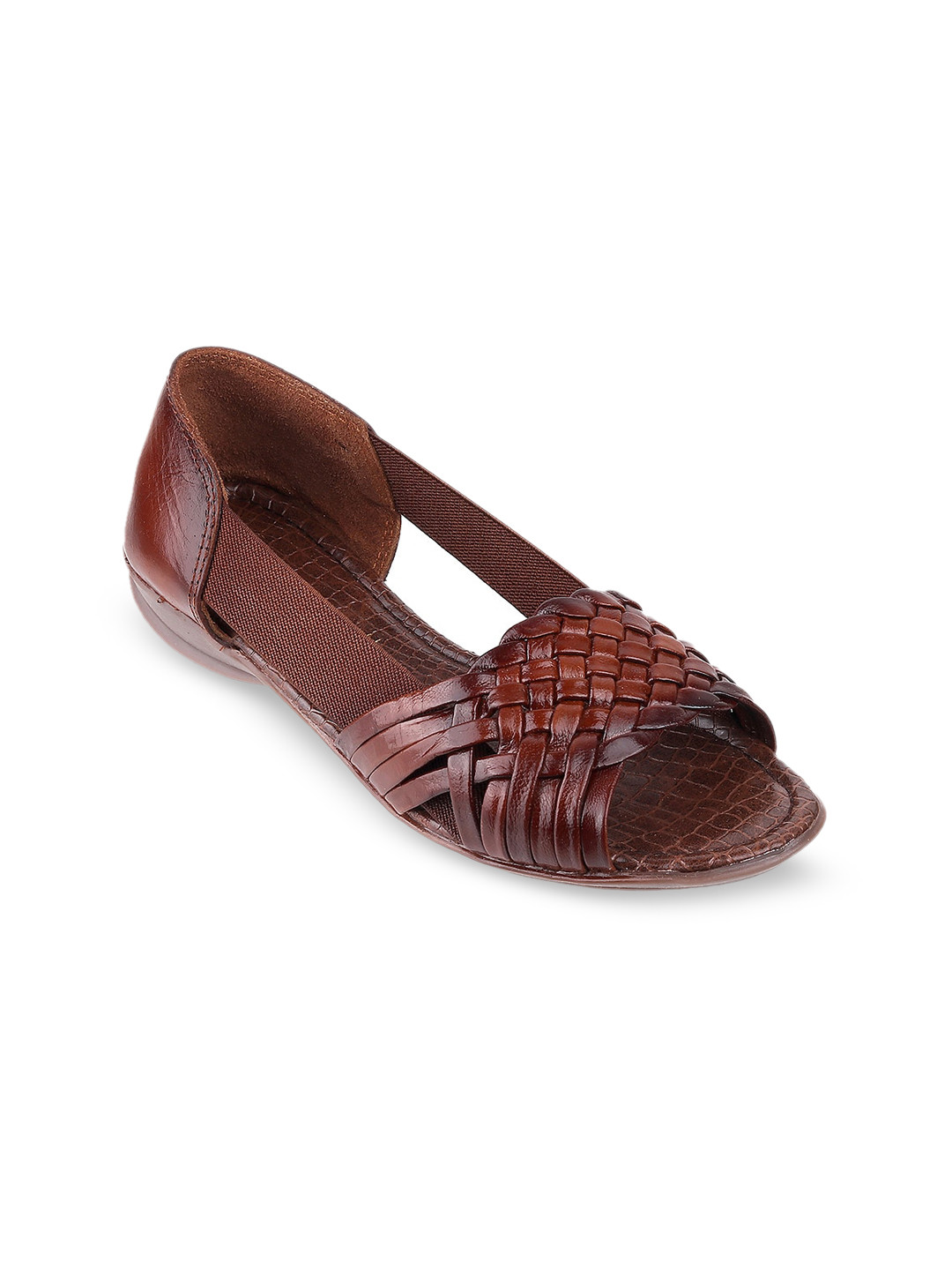 Buy Catwalk Textured Leather Open Toe Flats - Flats for Women 25211368 ...