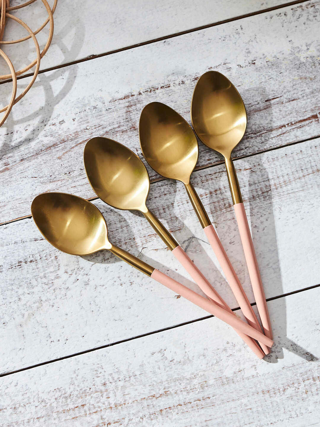 Buy Chumbak Peach Coloured 4 Pieces Essentials Meal Spoons - Spoon for ...
