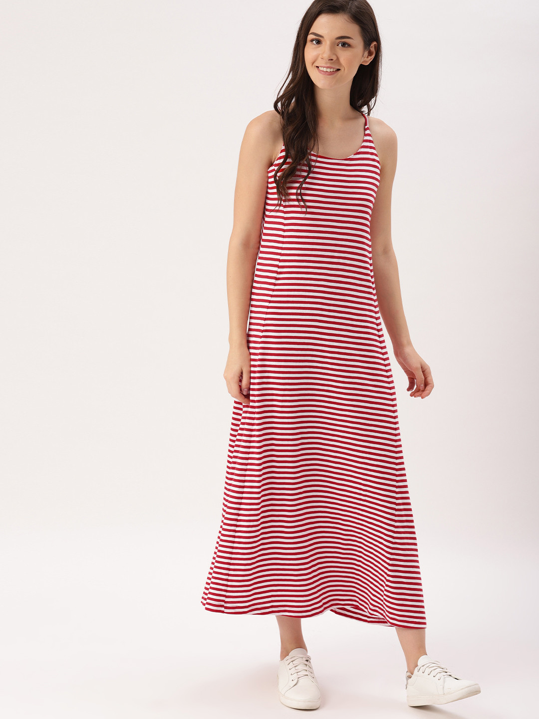 Buy DressBerry Women Red Striped Maxi Dress - Dresses for Women 2521192 ...