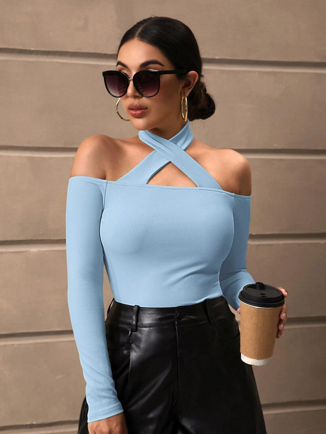 Buy BAESD Off Shoulder Fitted Top - Tops for Women 25213432 | Myntra