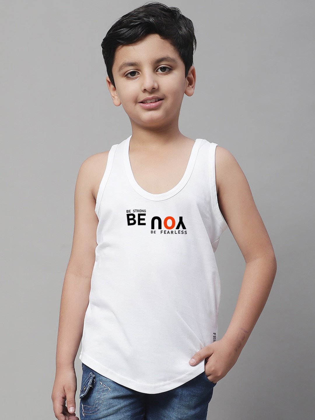 Buy Friskers Boys Typographic Printed Pure Cotton Innerwear Vests ...