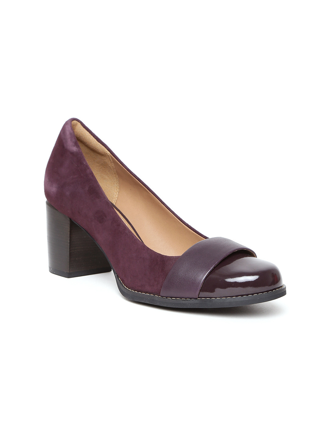 Buy Clarks Women Burgundy Solid Pumps - Heels for Women 2521731 | Myntra