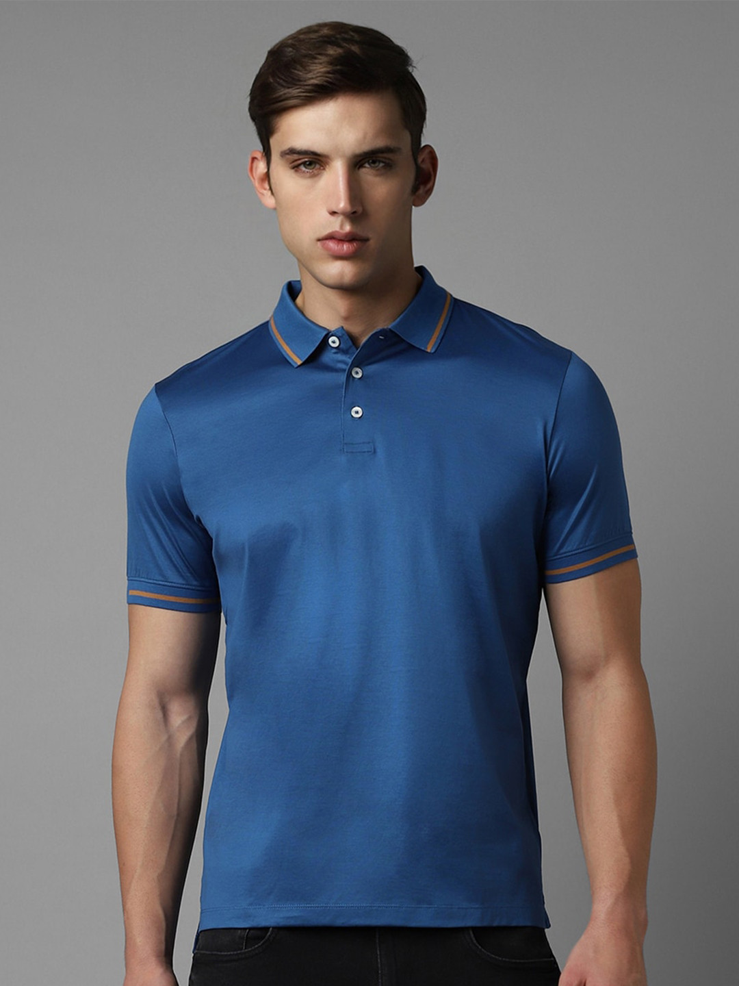 Buy Luxure By Louis Philippe Polo Collar Cotton T Shirt - Tshirts for Men 25219200 | Myntra
