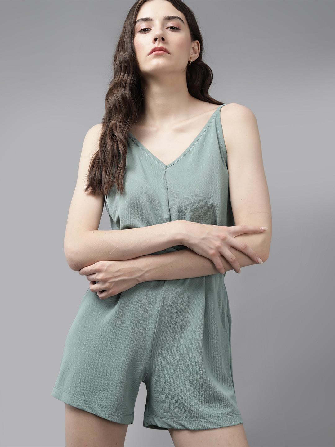 Buy The Roadster Lifestyle Co. Green Shoulder Straps Sleeveless ...