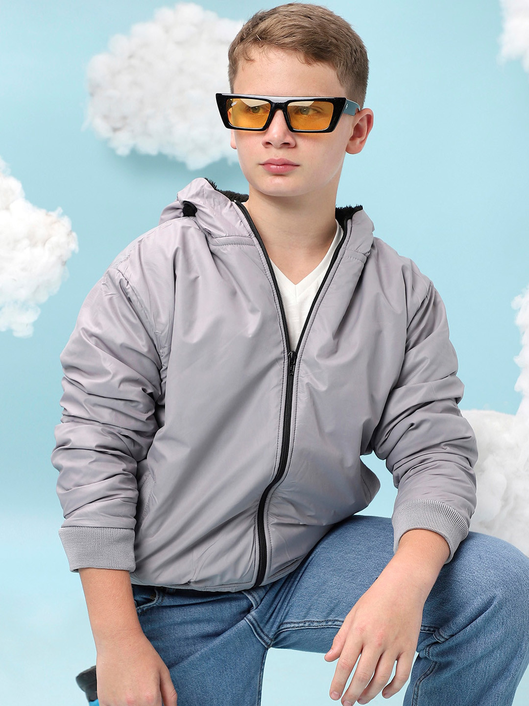 Buy Instafab Boys Hooded Windcheater Bomber Jacket - Jackets for Boys ...