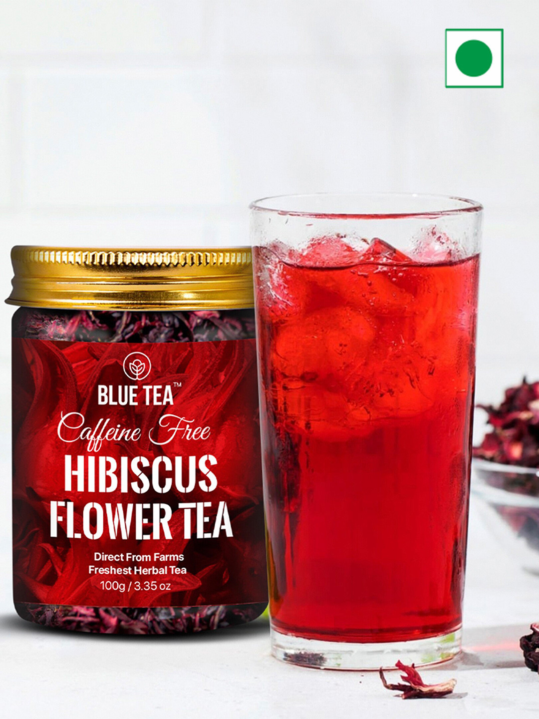 Buy BLUE TEA Hibiscus Flower Herbal Tea 100 Gms - Tea for Unisex ...
