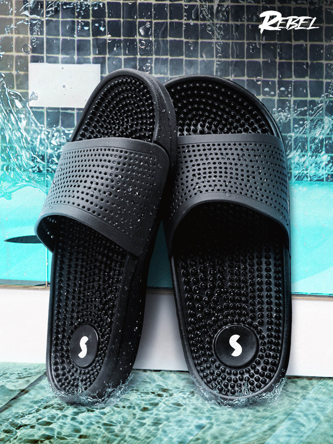 Buy SOLETHREADS REBEL Men Textured Sliders - Flip Flops for Men ...