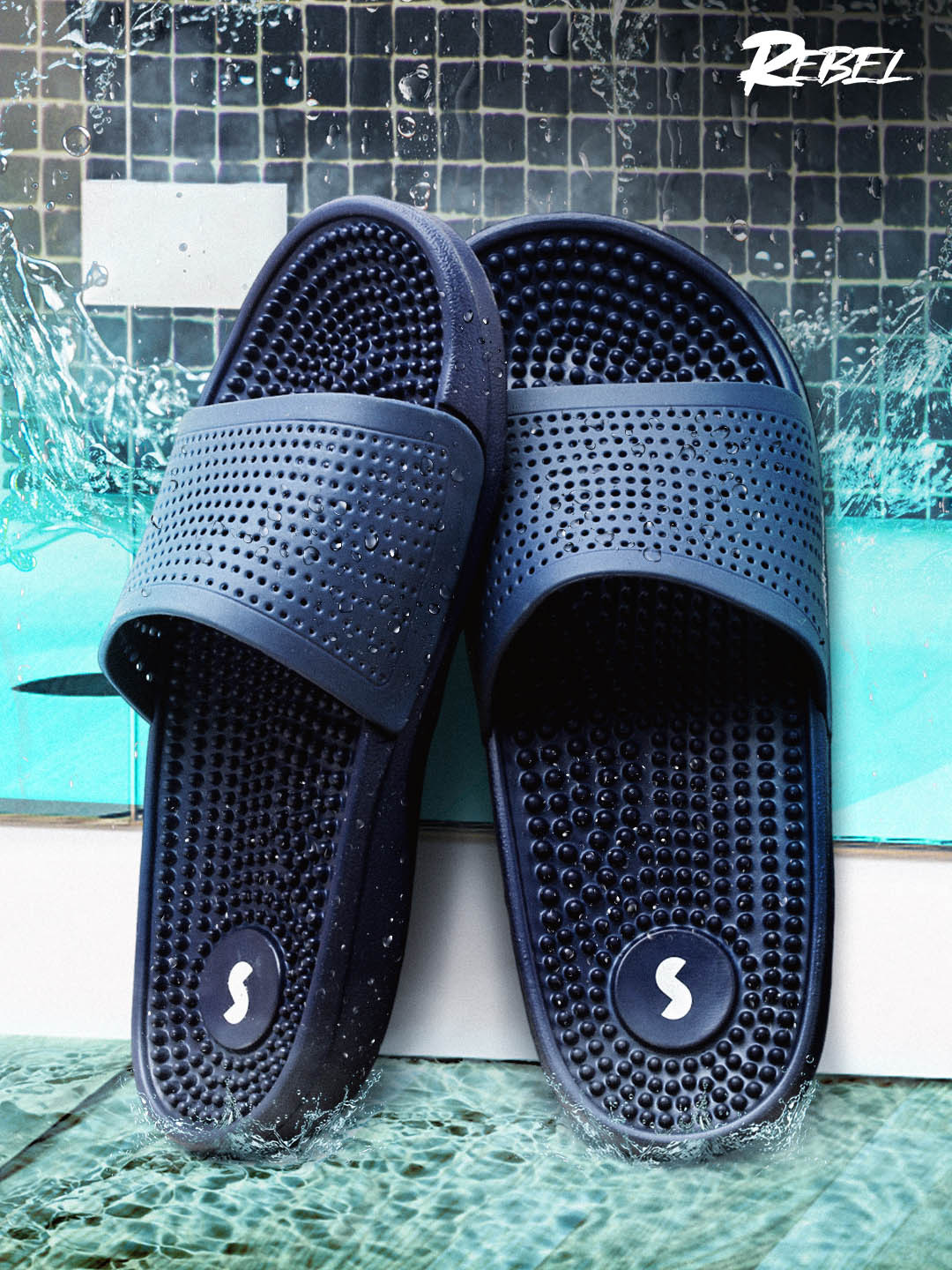 Buy SOLETHREADS REBEL Men ACCU WALK Ortho Textured Solid Slides - Flip ...