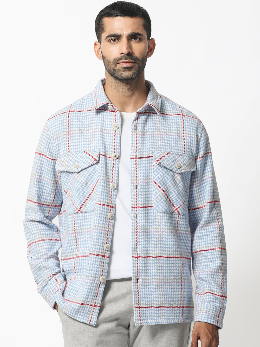 Buy RARE RABBIT Men Marcella Checked Cotton Shacket - Shackets for Men ...