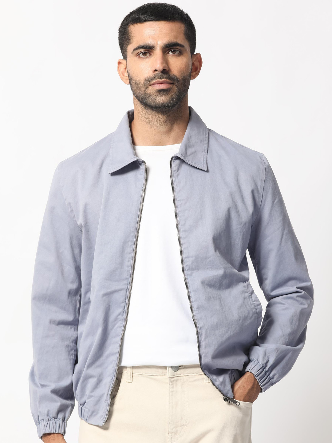 Buy RARE RABBIT Men Flinsten Tailored Fit Flinsten Spread Collar Jacket ...