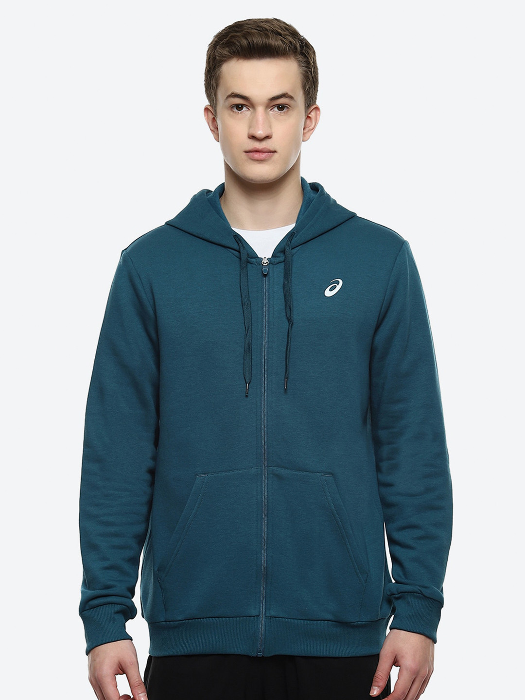 Buy ASICS One Point FZ Hooded Front Open Sweatshirt - Sweatshirts for ...