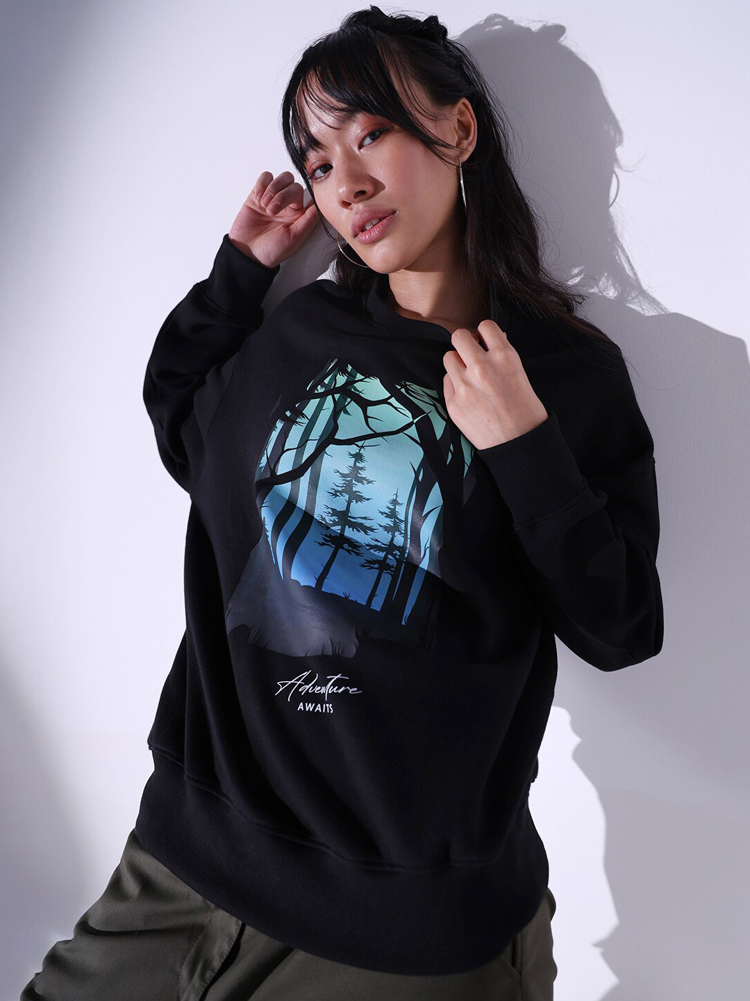 Buy Hubberholme Graphic Printed Round Neck Pure Cotton Sweatshirt ...